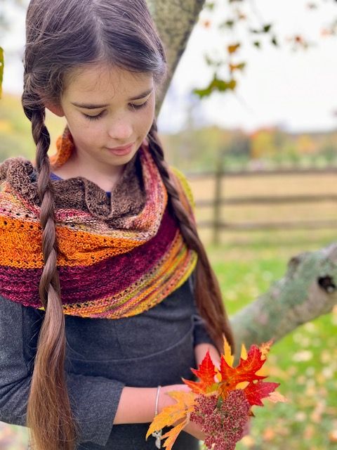 Happy Camper Fall Shawl Pattern – Dancing Leaf Farm