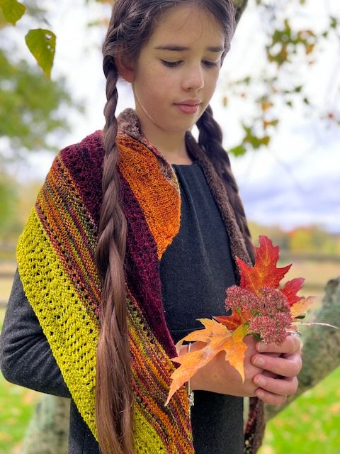 Happy Camper Fall Shawl Pattern – Dancing Leaf Farm